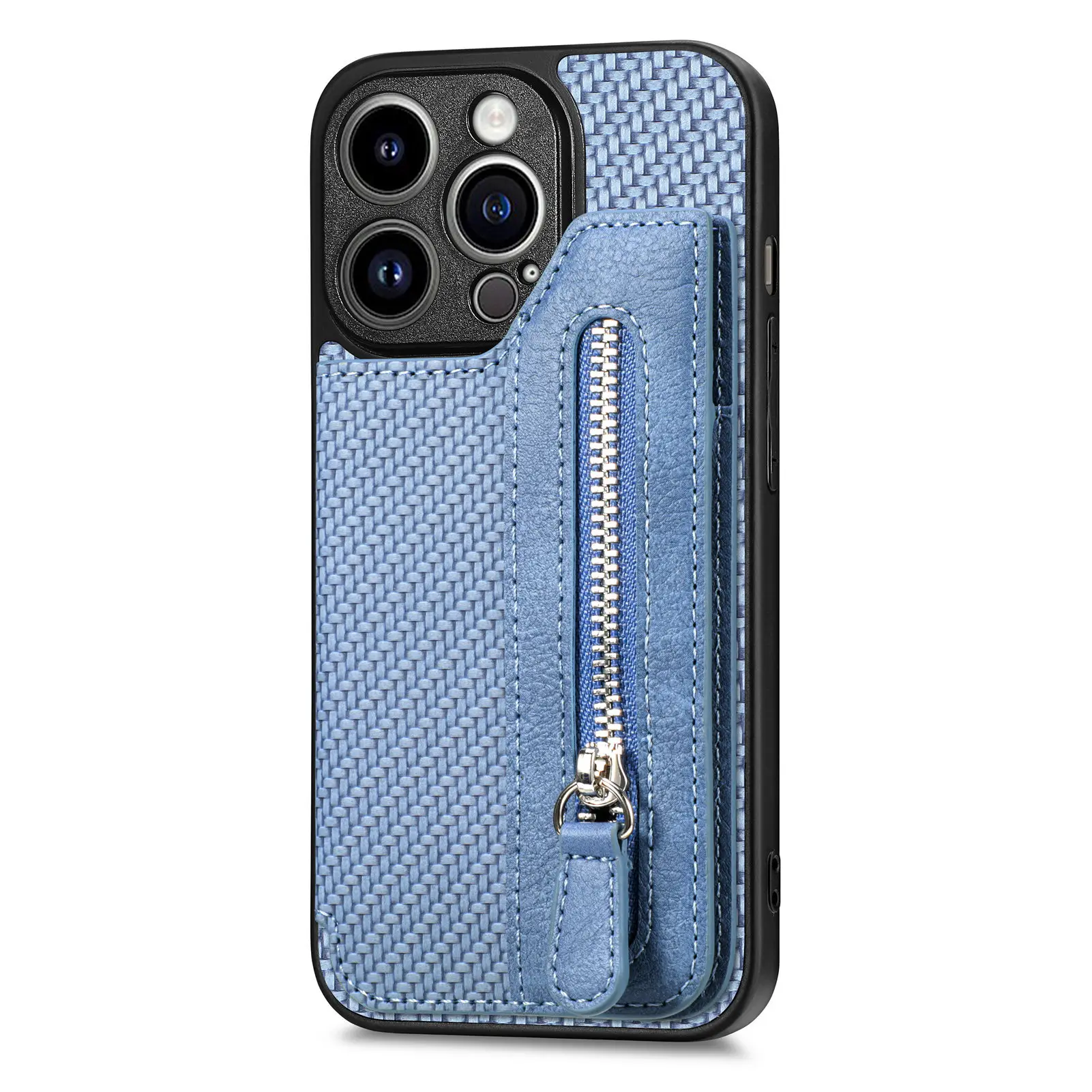 Leather Zipper Wallet Phone Case with 4 Card Slots - Shockproof ...