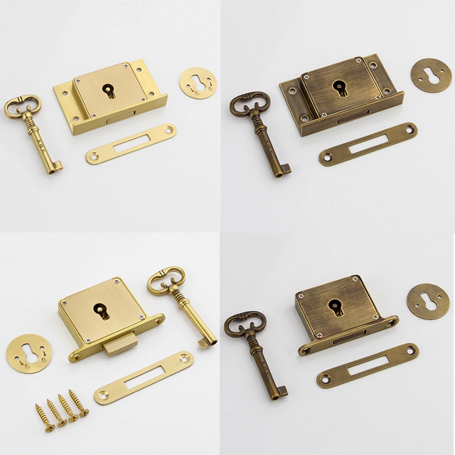 1Piece European Antique Pure Brass Drawer Cabinet Locks Cupboard ...