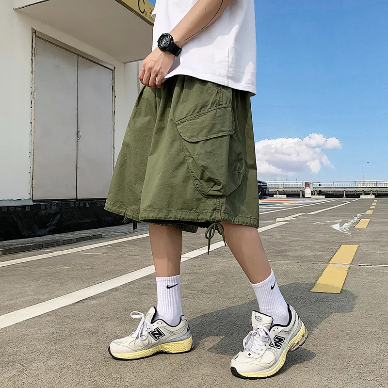 Mens Sports Bermuda Running Workout Cargo Pants Wide Leg Shorts Men ...