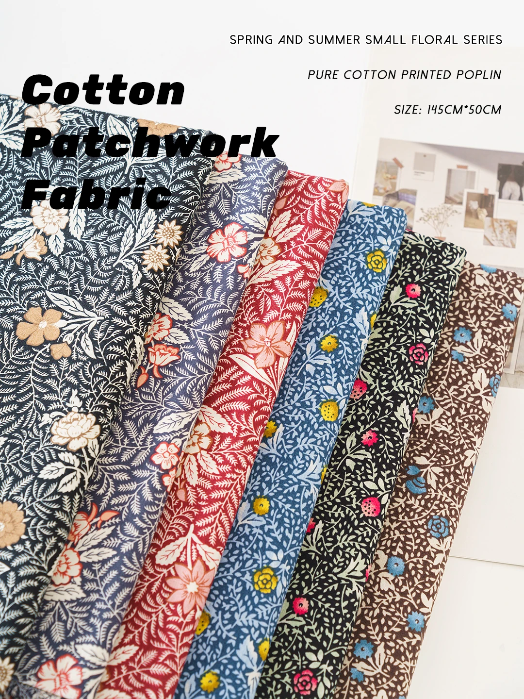 Dark-Vintage-Botanical-Plant-Flower-Cloth-Sewing-Pattern-Women-Dress ...