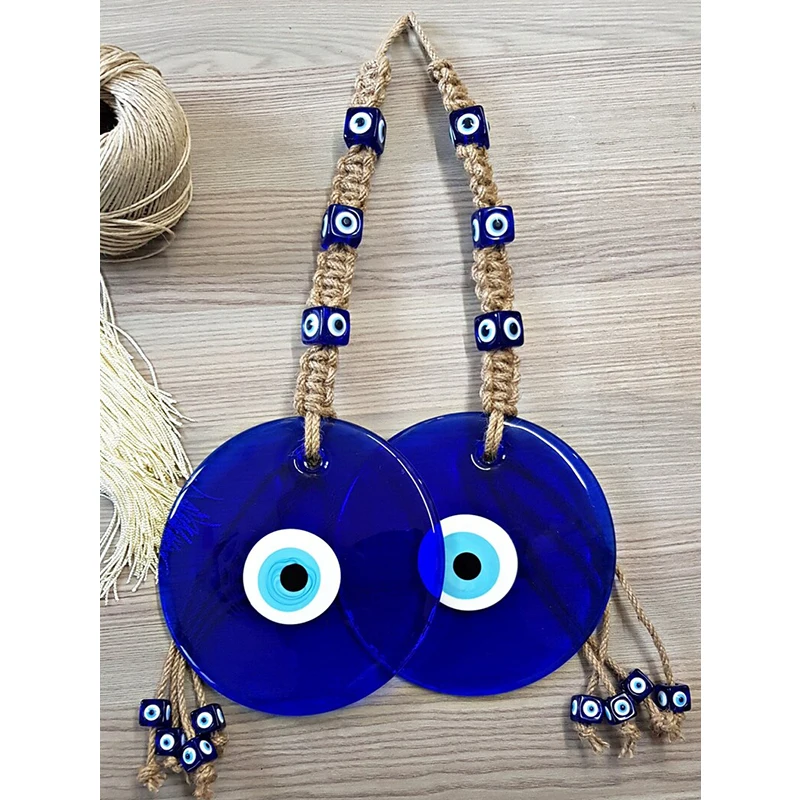 Lucky-Eye-Glass-Blue-Turkish-Evil-Eye-Pendant-Multi-Color-Bead-Handmade ...