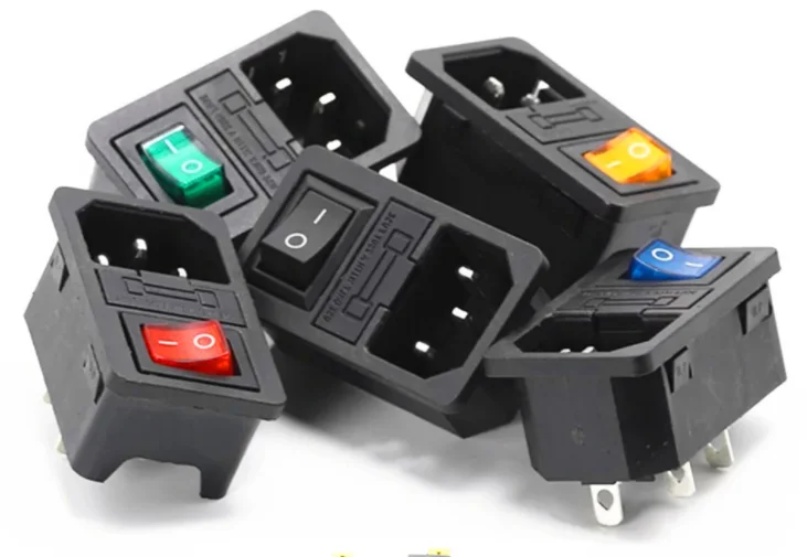 200Pcs-Red-Rocker-Switch-Fused-IEC320-C14-Inlet-Power-Socket-Fuse ...