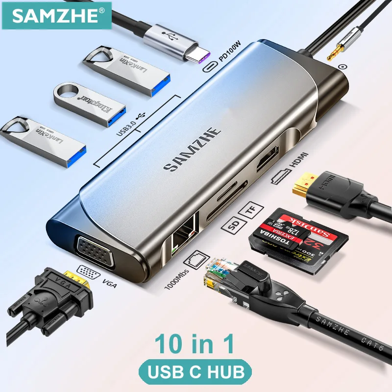 Samzhe Ultra-thin 5-port Usb 3.0 Hub High Speed Usb Hub For Multi ...