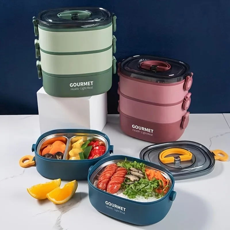 Lunch-Boxs-800-1400ML-Stackable-Bento-Case-Sealed-Leak-proof-Meal-Box ...