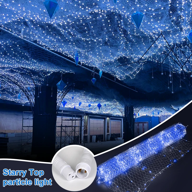 Starry Sky Wedding Ceiling Decor LED Net Lamp Wrought Iron Glowing Mesh ...