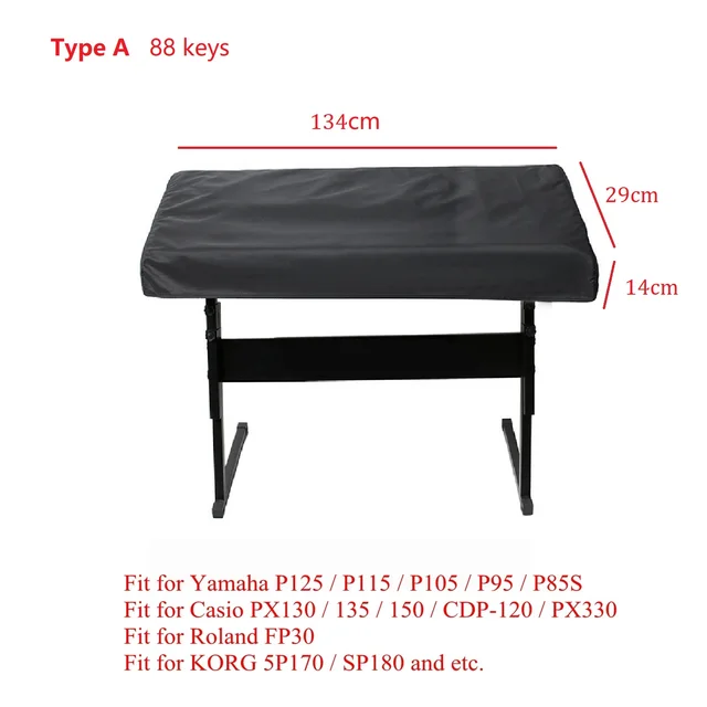 61 / 88 Keys Keyboards Electronic Organ Dust Cover Black Electronic ...