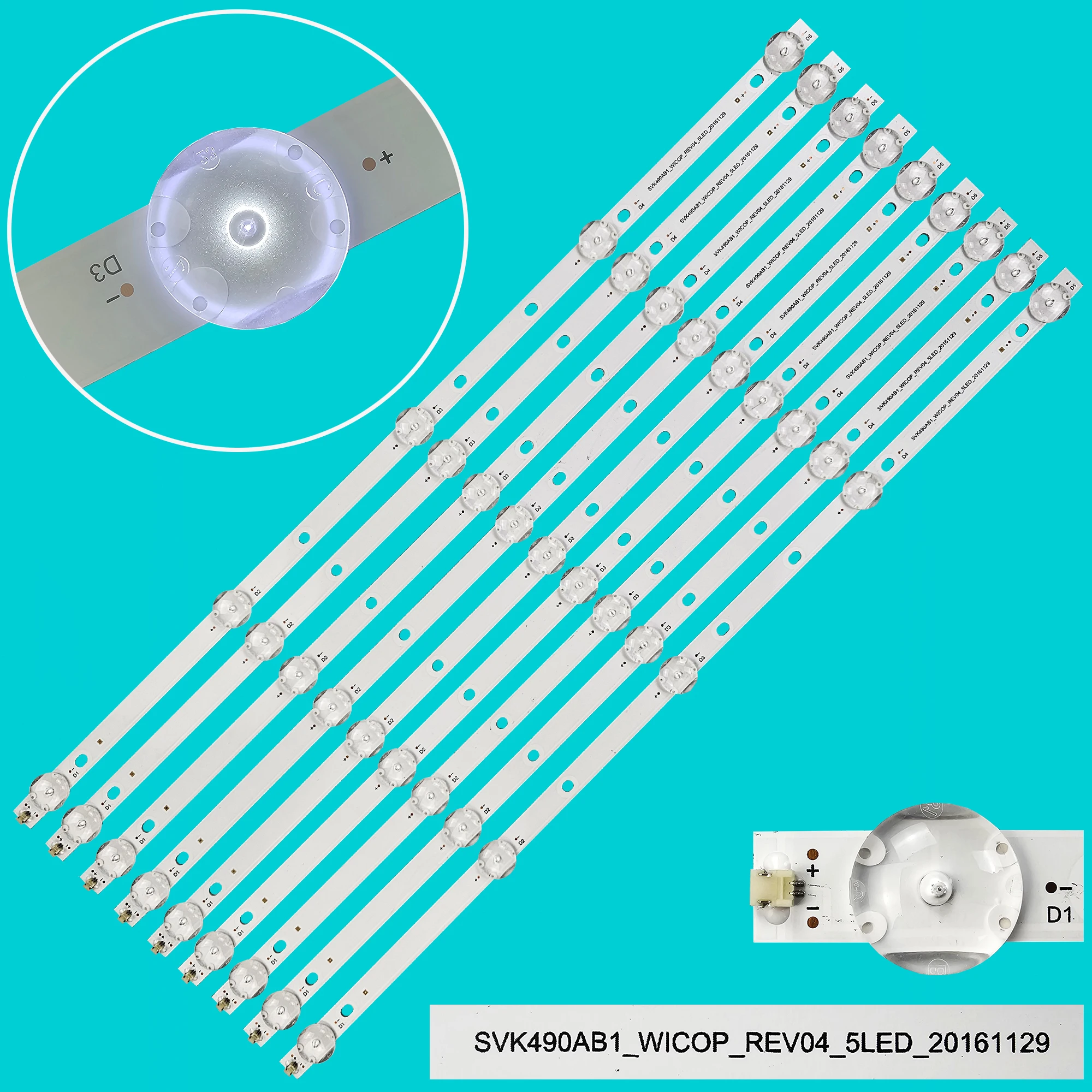 1/5/10 Kits 5 lamp LED strip for SVK490AB1_WICOP_Rev04_5LED_20161129 ...