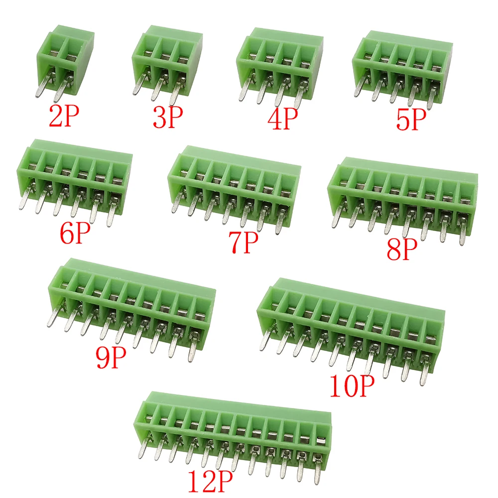 5/10 Stück KF128 PCB-Schraubklemmenblock-Anschlussabstand 2,54 mm Mini ...