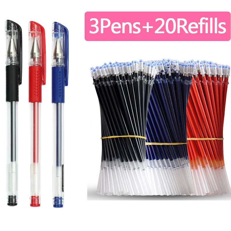 23-Pcs-Ballpoint-Pen-Refill-Set-Black-Blue-Red-Ink-Gel-Pen-Bullet-Tip-0 ...