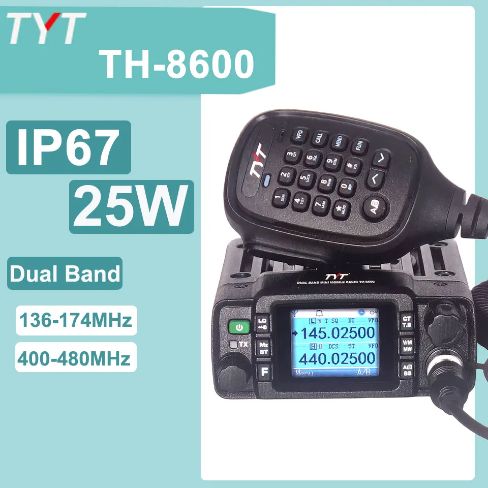 TYT-Mini-Radio-de-coche-impermeable-IP67-25W-banda-Dual-144-148MHz-420 ...