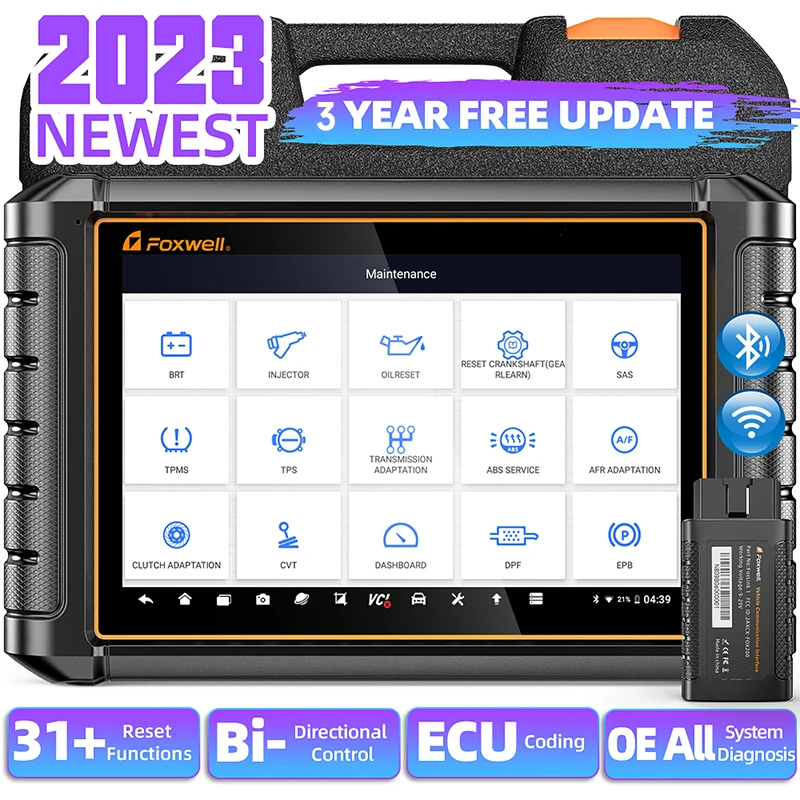 FOXWELL NT909 OBD2 Car Diagnostic Tool Bi-Directional ECU Coding Guided ...