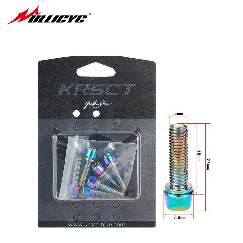 KRSEC-Titanium-Plated-Bicycle-Handlebar-Screw-Rainbow-Gold-M5-18mm-M6 ...