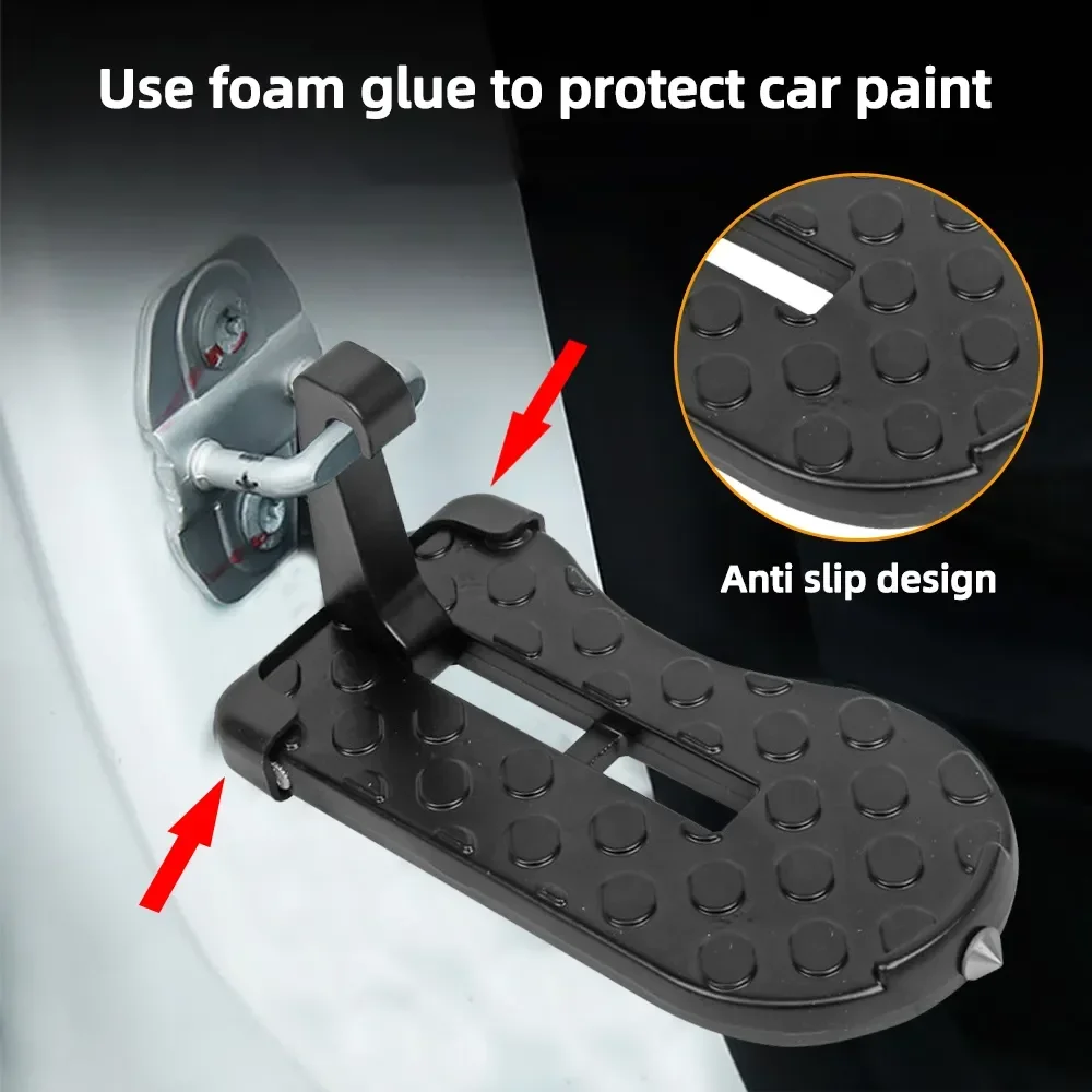 Extended-Car-Door-Step-Foldable-Car-Roof-Rack-Step-Universal-Latch-Hook ...