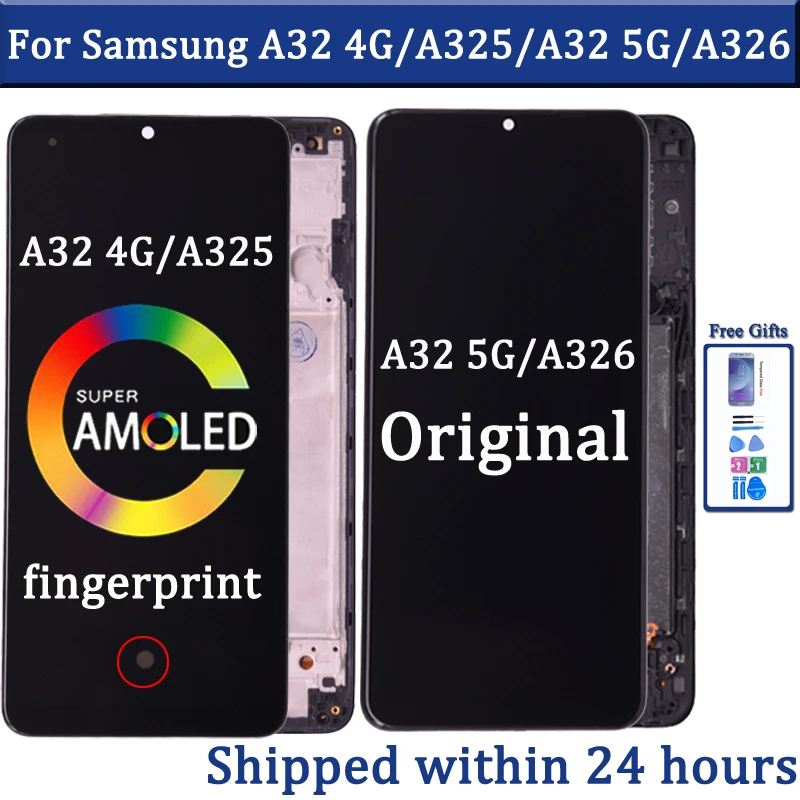 AMOLED 삼성 갤럭시 A32 4G LCD A325 SM A325M 디스플레이, 터치 스크린 교체, 삼성 A32 5G ...