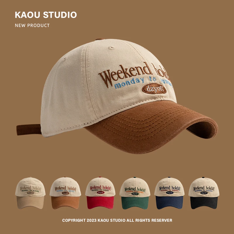 Topi-bisbol-warna-kontras-topi-pasangan-ujung-runcing-gaya-Korea-trendi ...