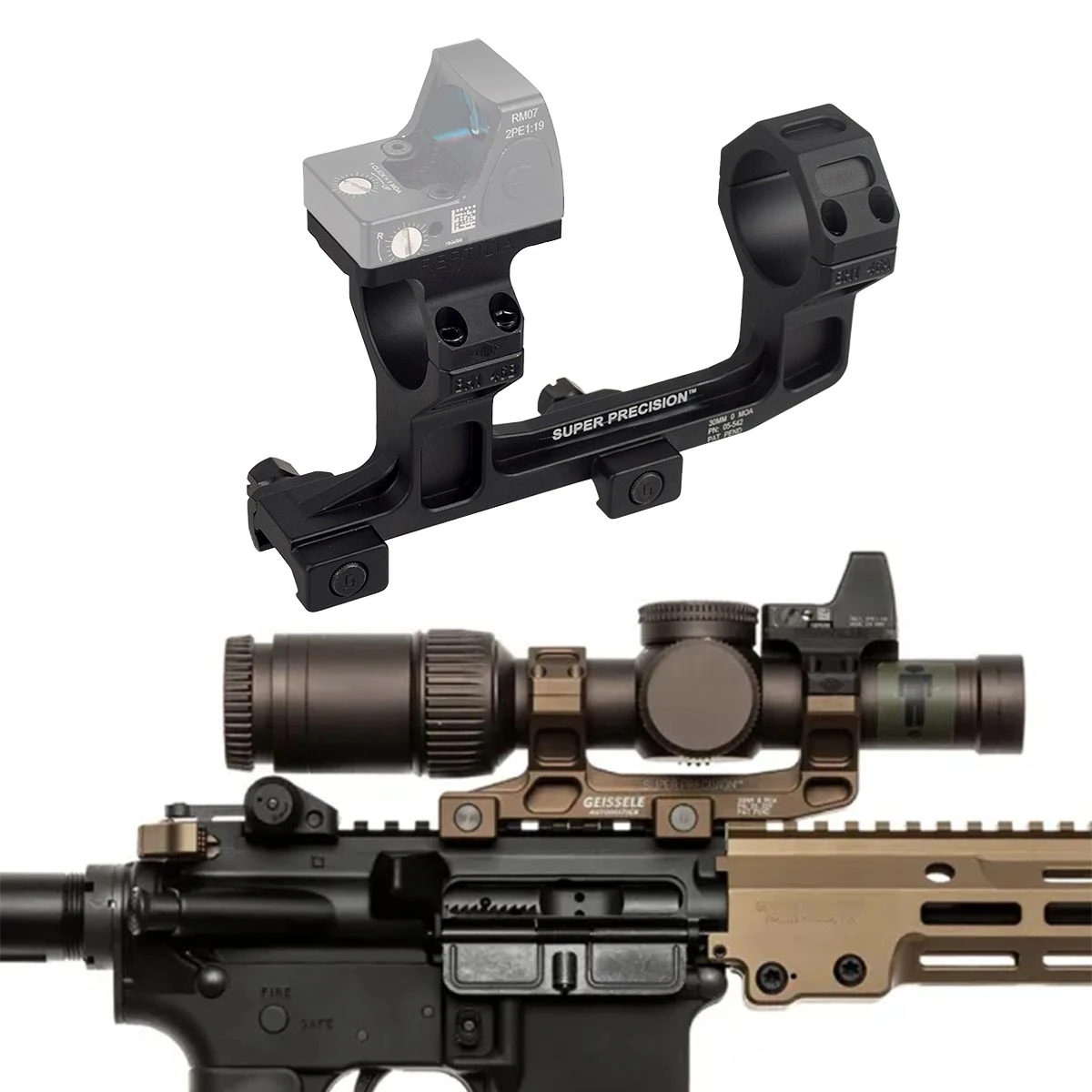 GEISSELE SUPER PRECISION AR15 Scope Mount 25.4mm 30mm Rings With Rep ...