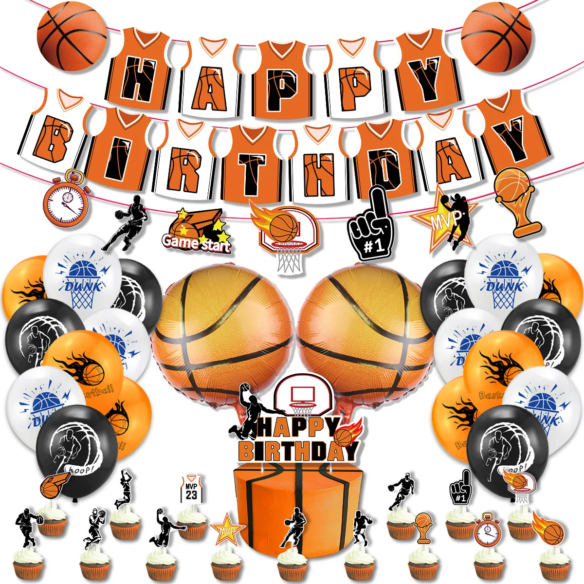 Basketball theme birthday party decoration basketball uniform birthday ...