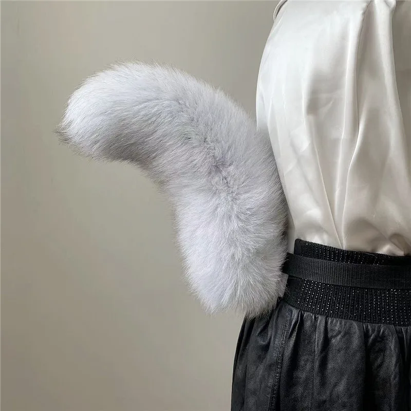 White Black Cosplay Tail Costume Prop Simple Solid Tails - Therian ...