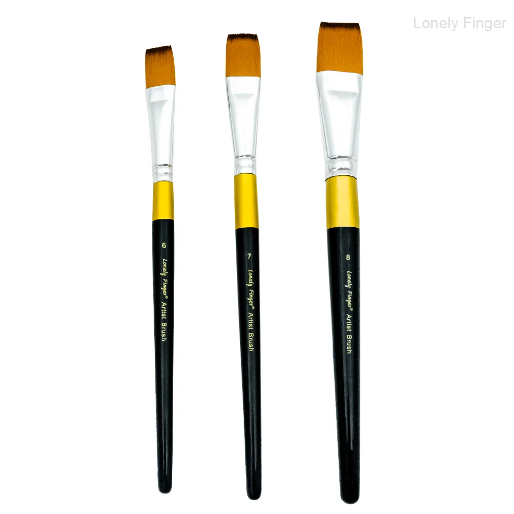 Flat Single Paint Brushes 1/3Pcs - Large Acrylic, Oil & Watercolor ...