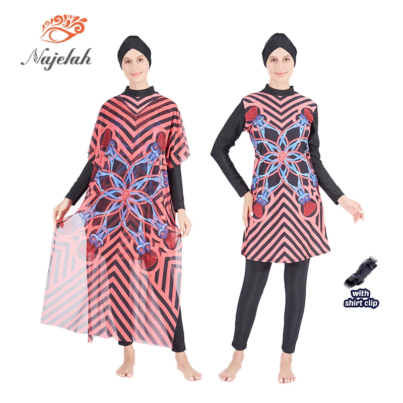 4PCS Muslim Modest Swimwear Burkini Full Cover Ups For Women Hijab ...