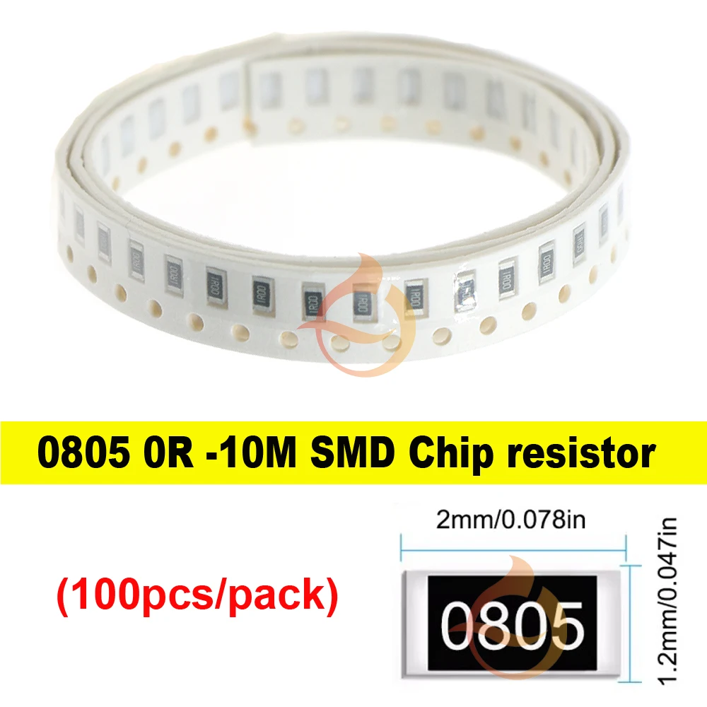 100Pcs 1% 0R-10M 0805 SMD Chip resistor Fixed Resistors - AliExpress 502