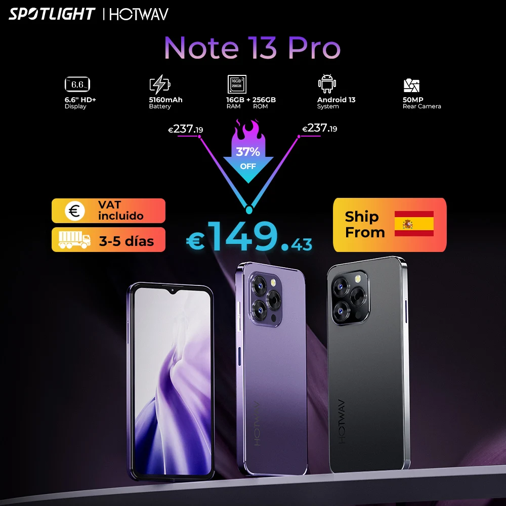 Estreno-mundial-HOTWAV-Note-13-Pro-Smartphone-6-6-HD-Android-13-16GB ...