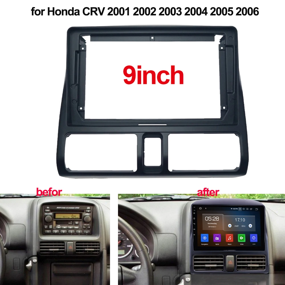 9inch Car Radio Fascia For Honda Crv 2001 2002 2003 2004 2005 2006 Special Dash Trim Kit Frame ...