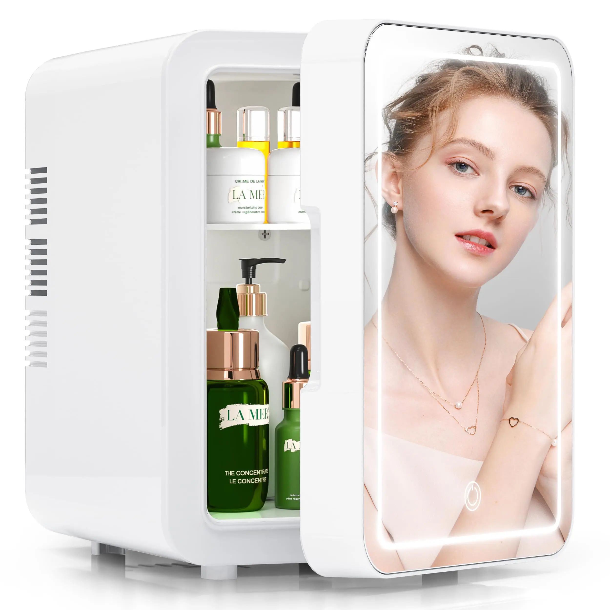 4l Mini Skincare Fridge with Dimmable LED Light Mirror for ...