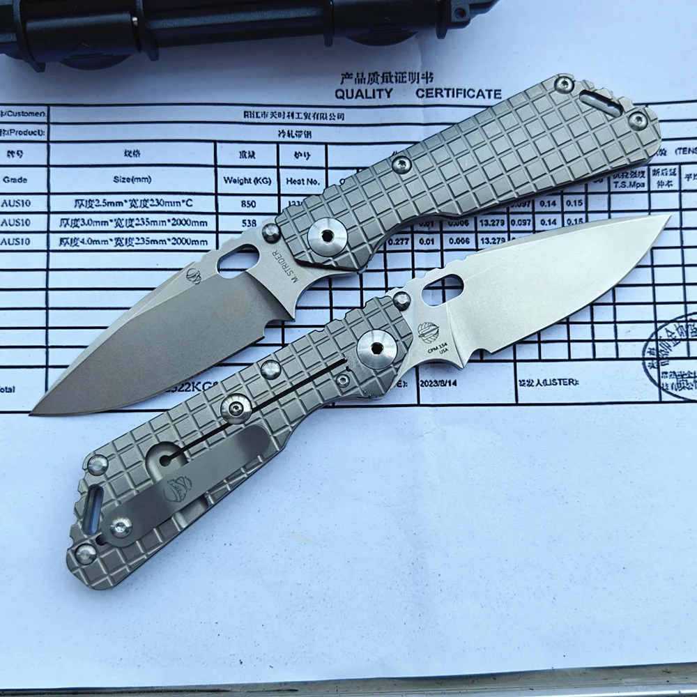 JUFULE-Monkey-Customized-M-Strider-SNG-Titanium-Handle-Mark-CPM-154 ...