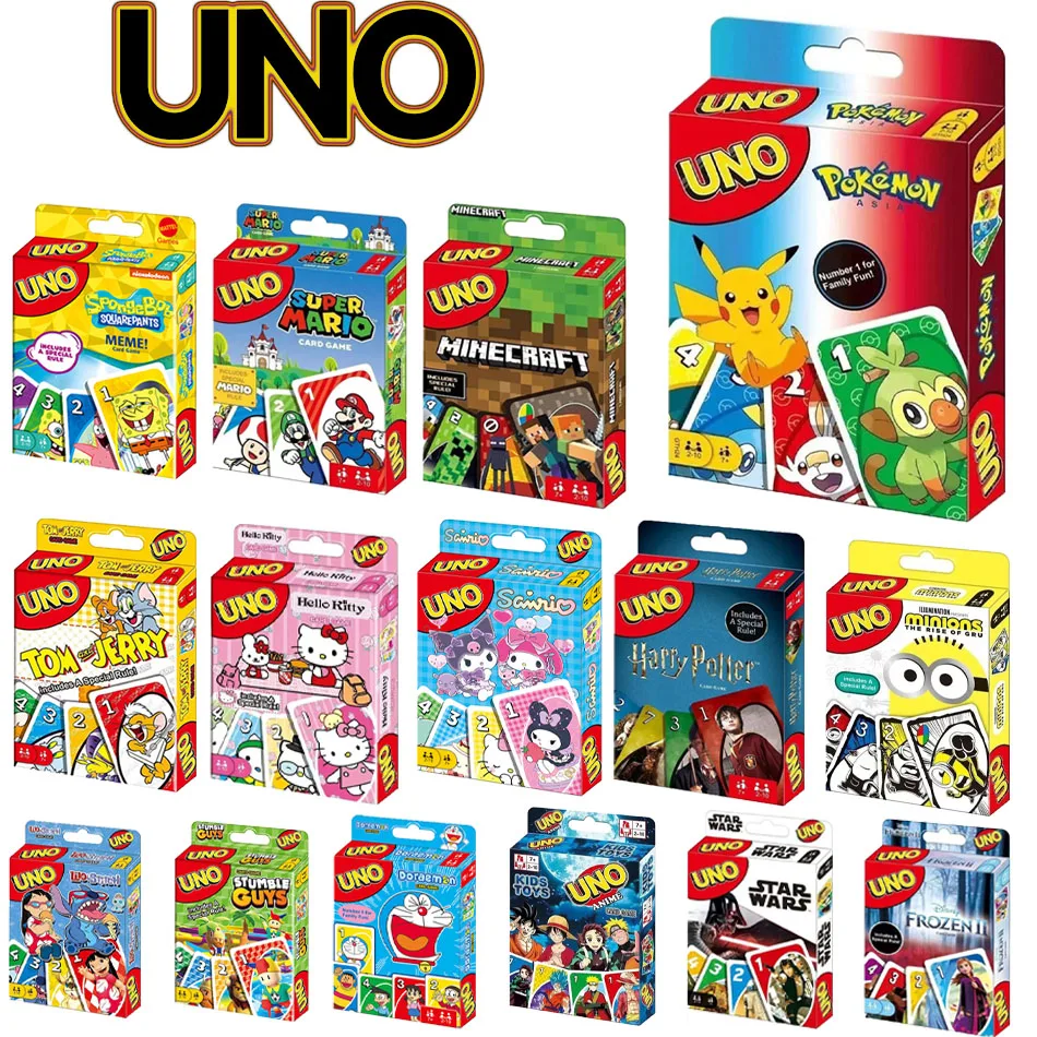 27-Style-New-UNO-Card-Game-Harry-Potter-One-Piece-Pikachu-Super-Mario ...