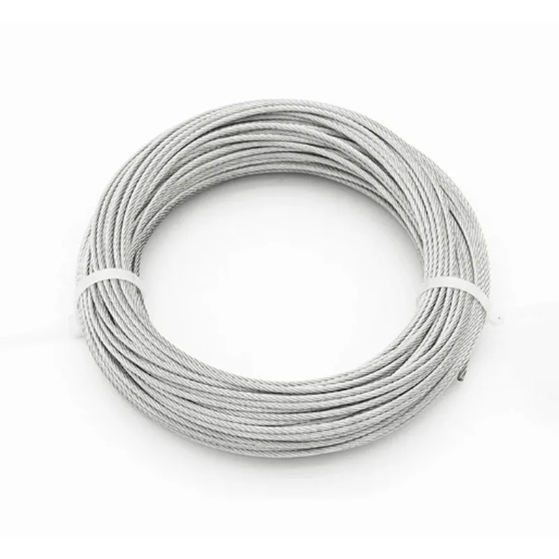 50M/100M 304 Stainless Steel Wire Rope Lifting Cable Clothesline Fixed ...