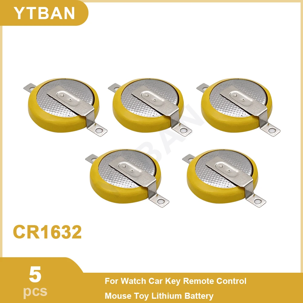 5PCS-CR1632-with-Solder-Tabs-3V-Lithium-Button-Cell-Battery-for-PCB ...