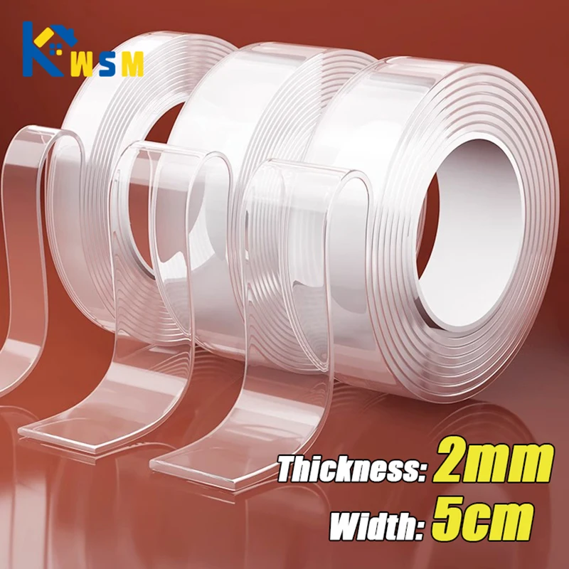 50mm-Nano-Tape-Double-Sided-Tape-Transparent-Reusable-Waterproof ...