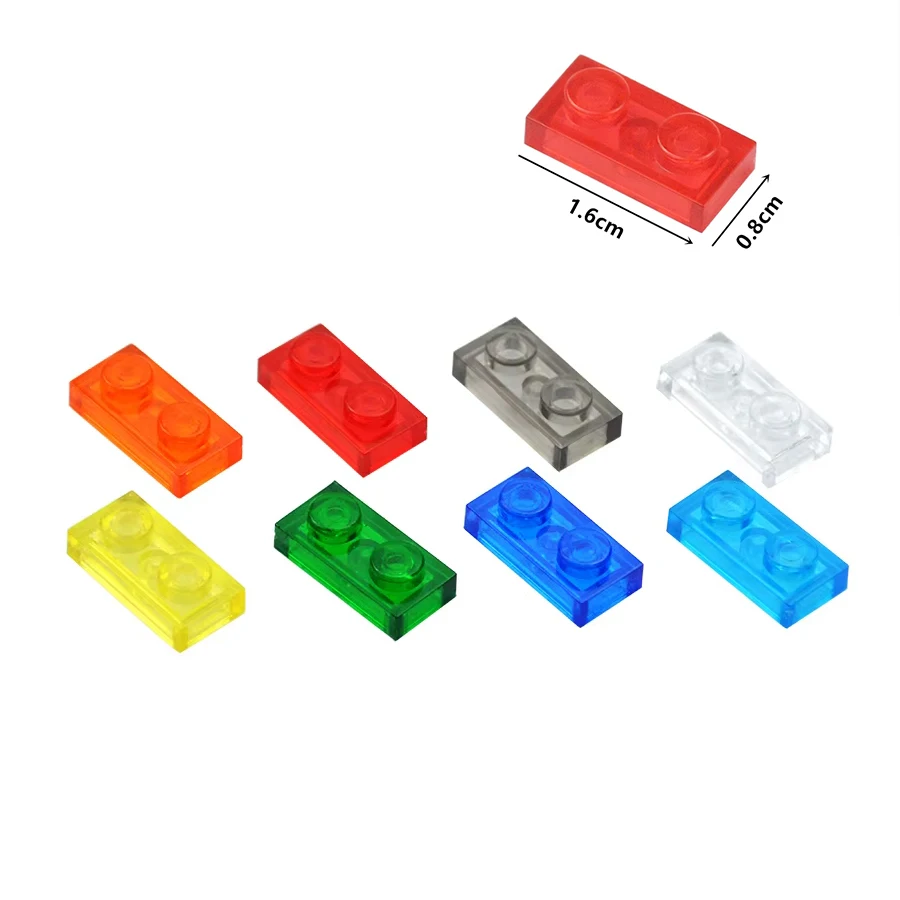 145Pcs DIY Thin Clear Building Blocks Transparent Bricks 1x2 Dots ...
