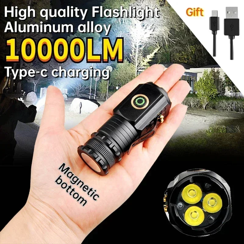 High Quality 3 LED Flashlight 18350 Aluminium Alloy Torch Rechargeable ...