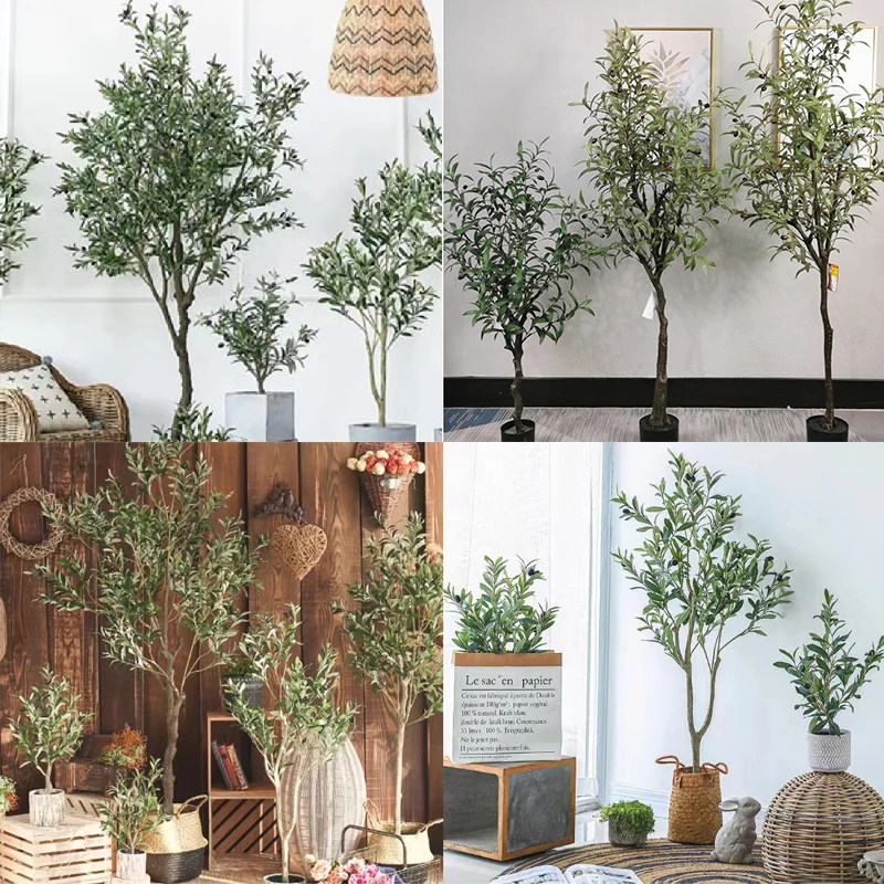 150-180cm-Large-Artificial-Olive-Tree-Green-Potted-Plant-Olive-Branches ...