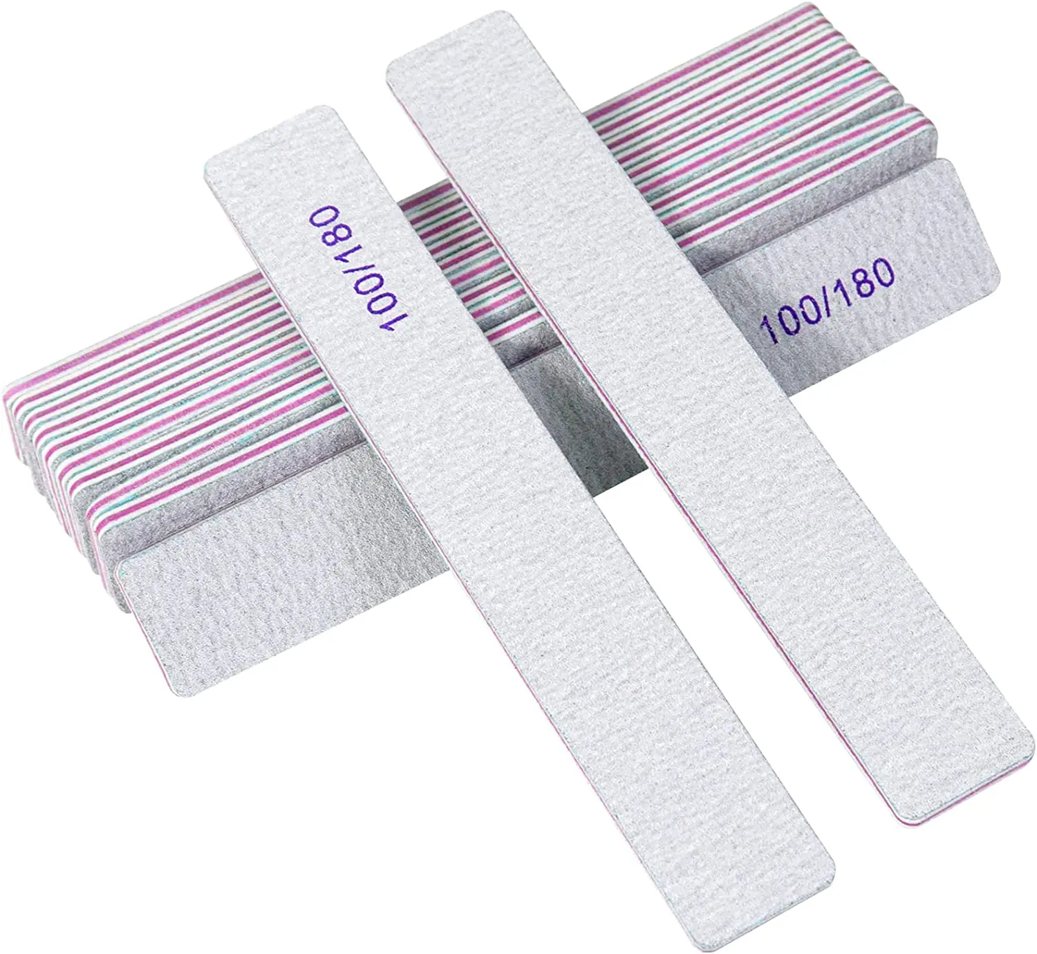 20pcs Nail Art Tools Double Sided Emery Board Rectangle Square Zebra ...