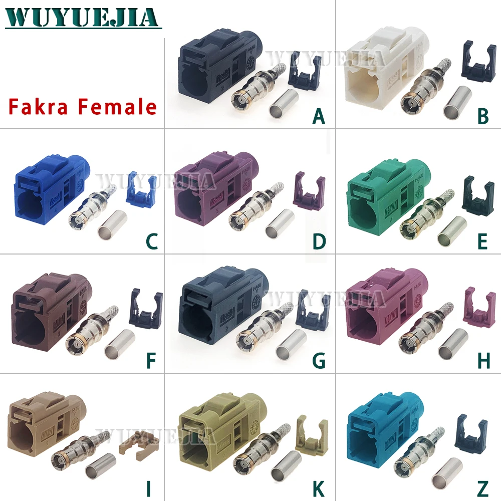 1Pcs Fakra Female Jack Connector Soldering RF Coaxial Wire Connectors ...
