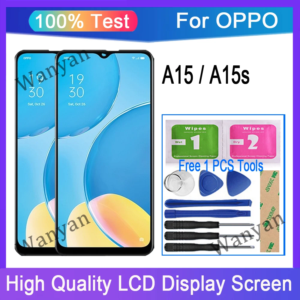 Pantalla LCD Original de 6,52 pulgadas, digitalizador táctil para OPPO A15, CPH2185, A15S ...