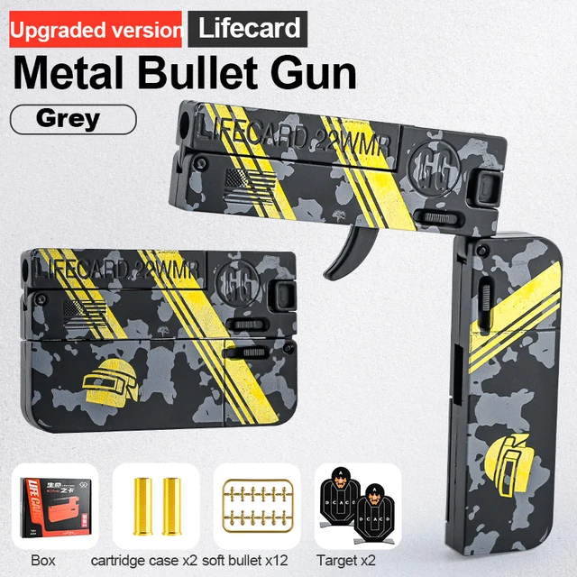 New Upgraded Lifecard Metal Folding Gun Toy for Kids Adult, Pistol Toys ...