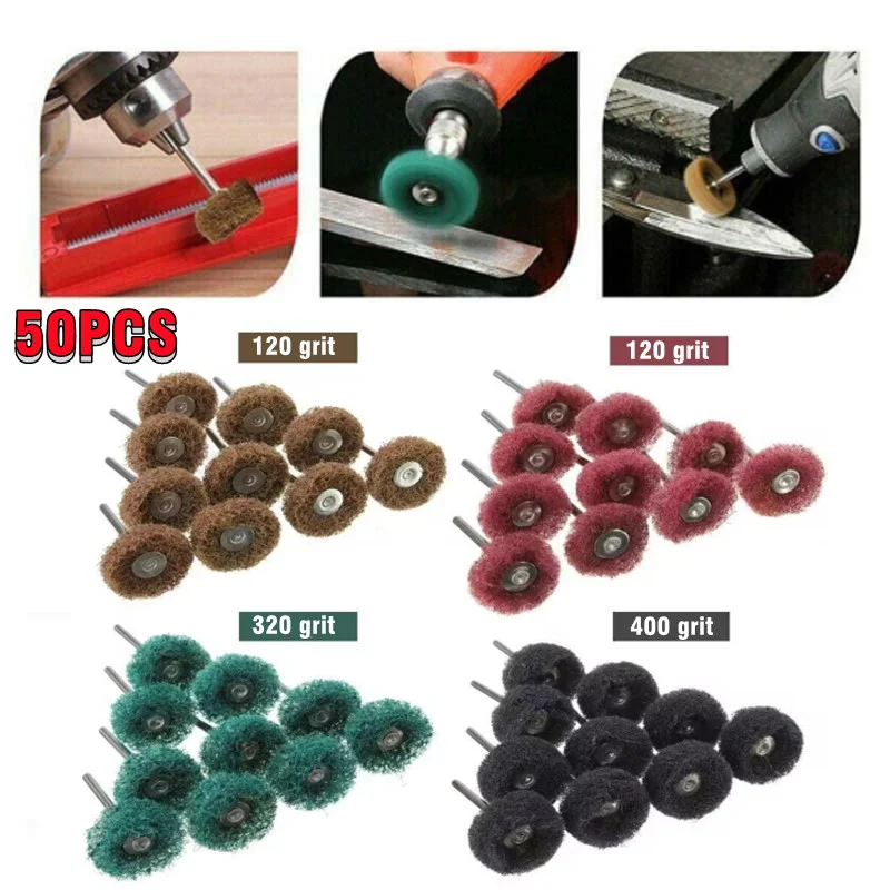 50pcs Mini Drill Abrasive Brush for Dremel Rotary Hand Tool Accessories ...