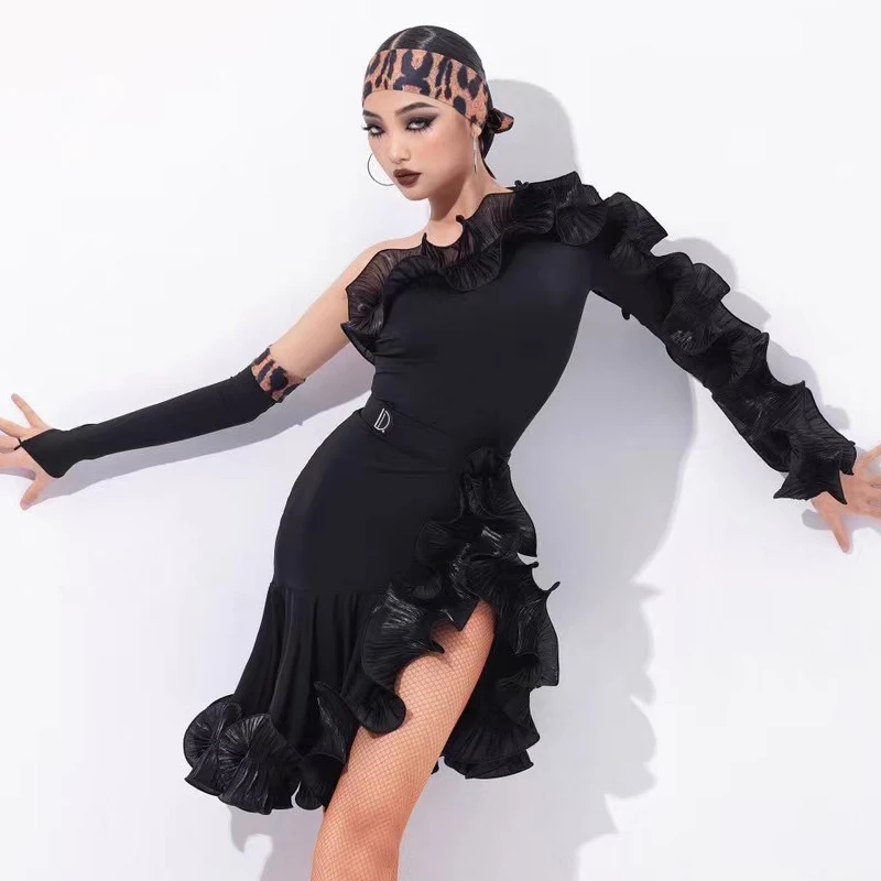 High-End-Latin-Dance-Competition-Clothing-For-Women-Lace-Design-Leopard ...