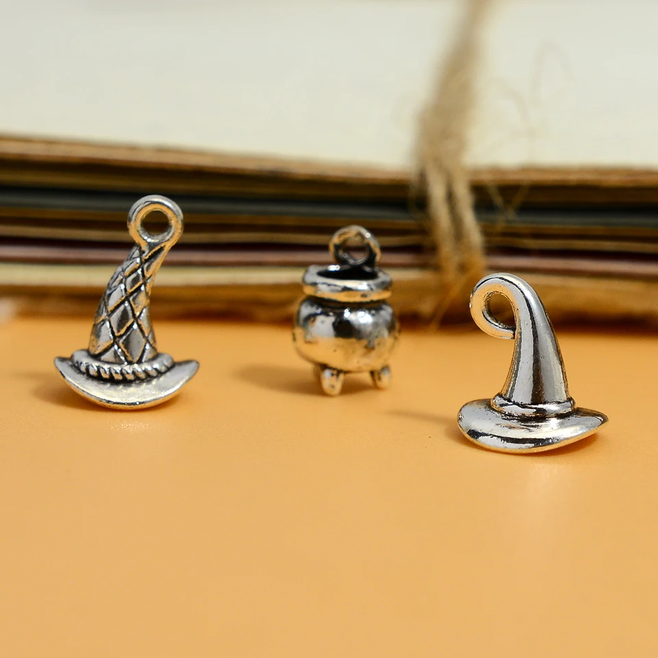 Sports Bra Witch Hat Broom Cauldron Halloween Charms - 30 Piece Jewelry ...