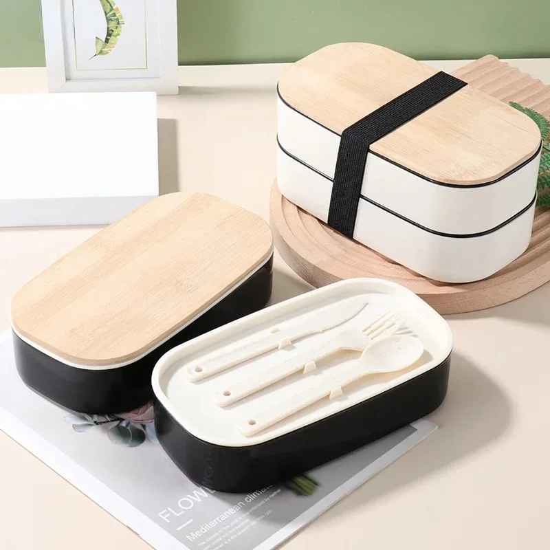 1PC-Wheat-Straw-Wooden-Cover-Lunch-Box-High-Beauty-Microwave-Japanese ...