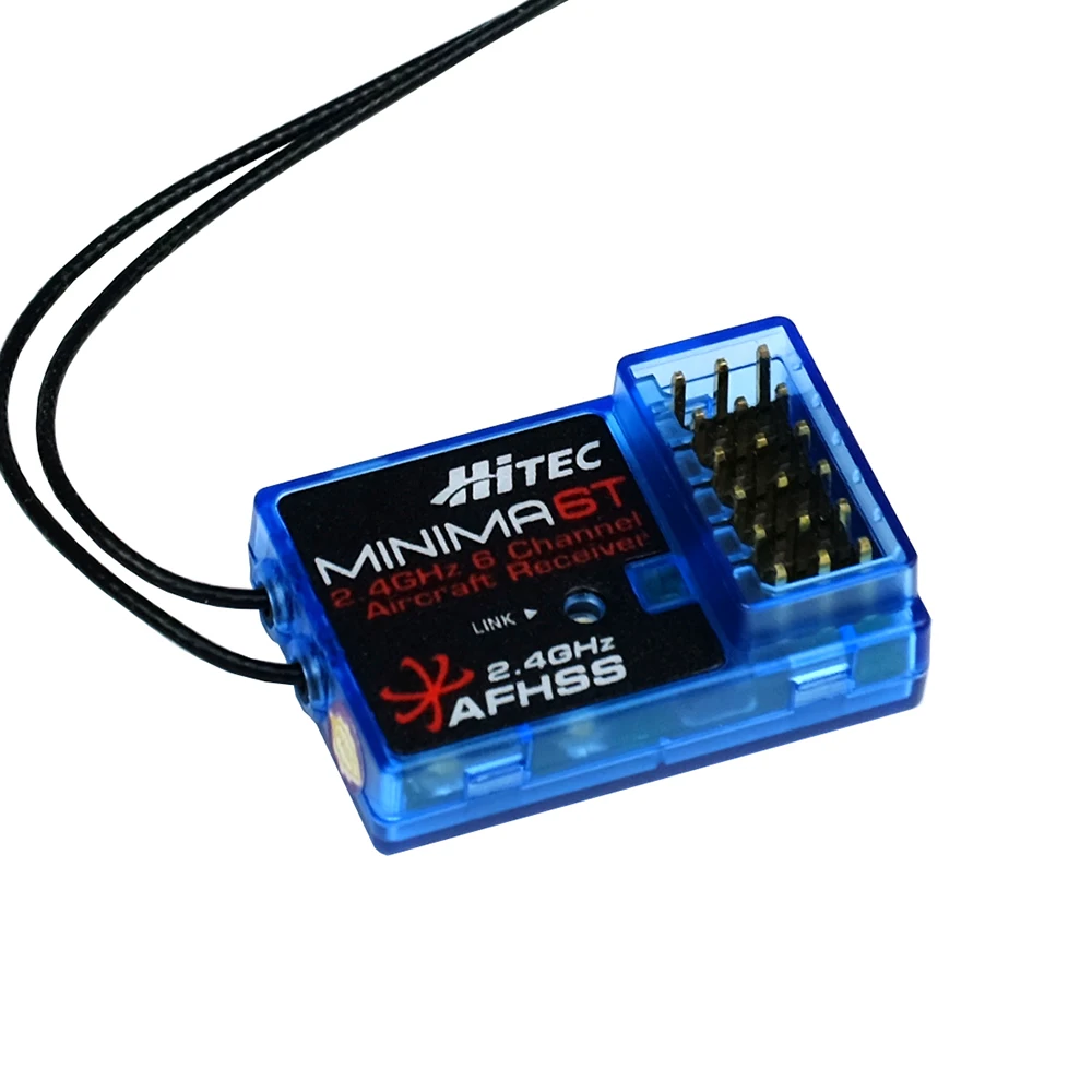 Hitec Minima Micro Receiver, 6T - Top Port, 6 canais, 2.4GHz, AFHSS