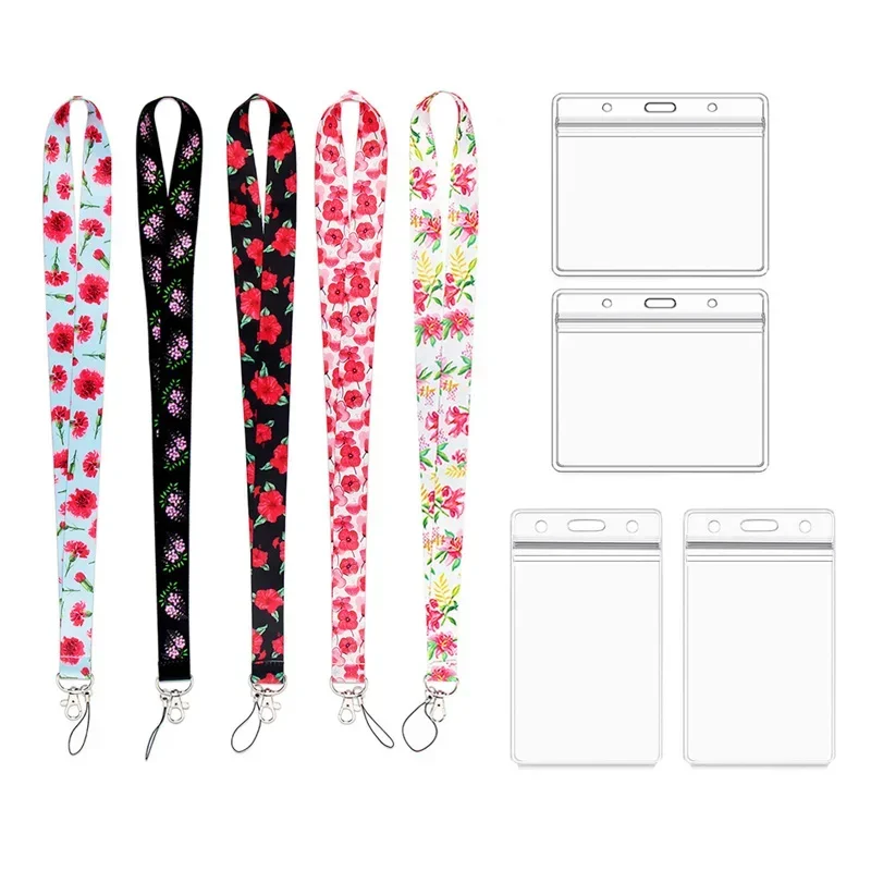 Employees-ID-Card-Name-Badge-Holder-Neck-Strap-Lanyard-Staff-Work-Card ...