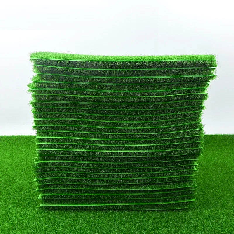 Green artificial grass simulating moss lawn pseudo green grass mat ...
