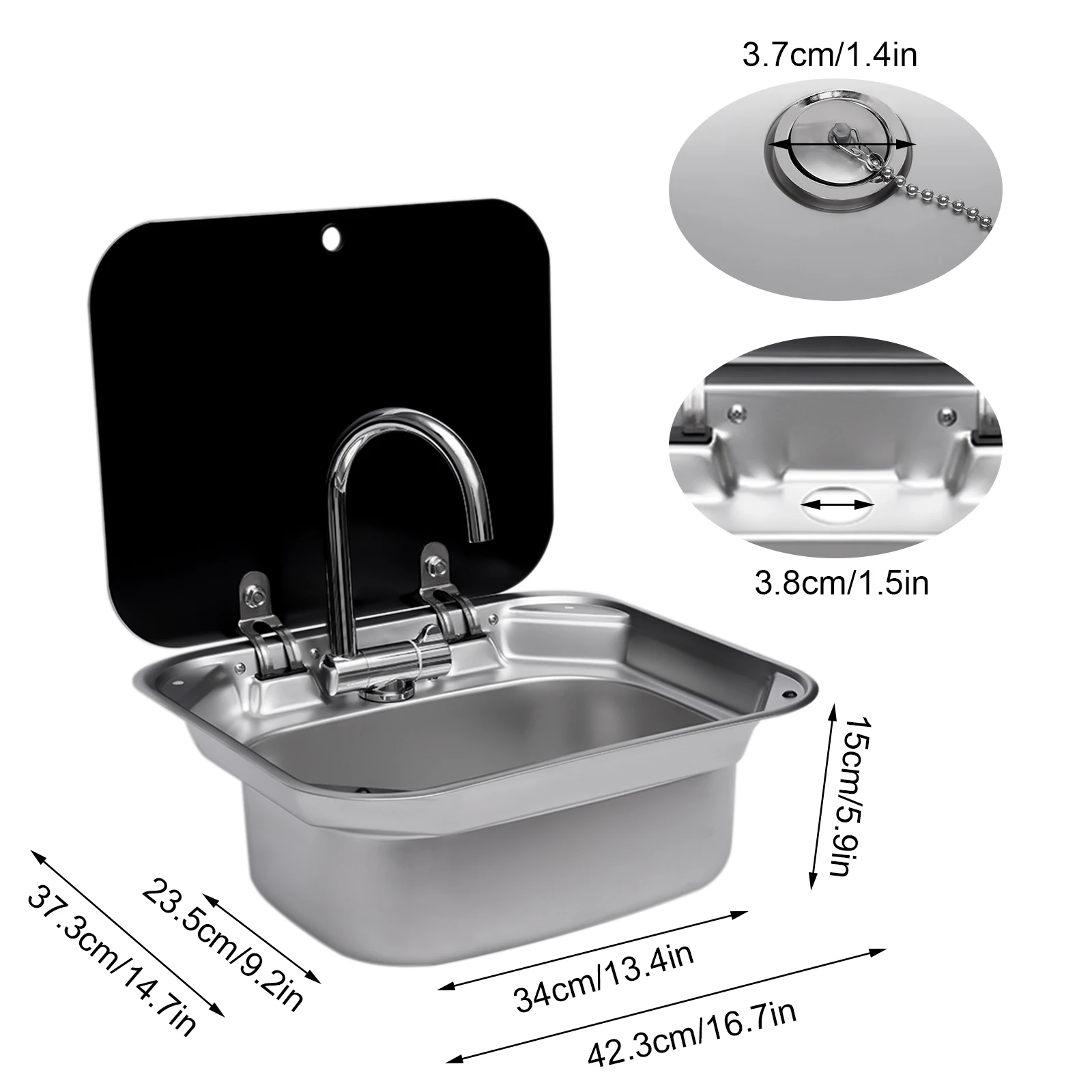 Miumaeov RV Caravan Or Boat Stainless Steel Hand Wash Basin, 57% OFF