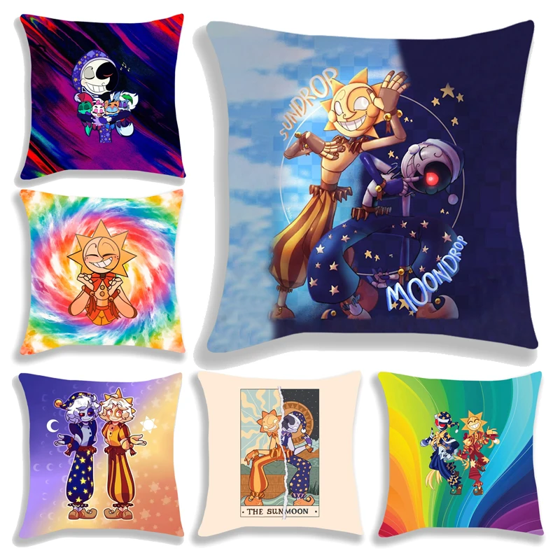 Fnaf-Sundrop-Moondrop-Pillow-Case-Security-Breach-Sunrise-Polyester ...