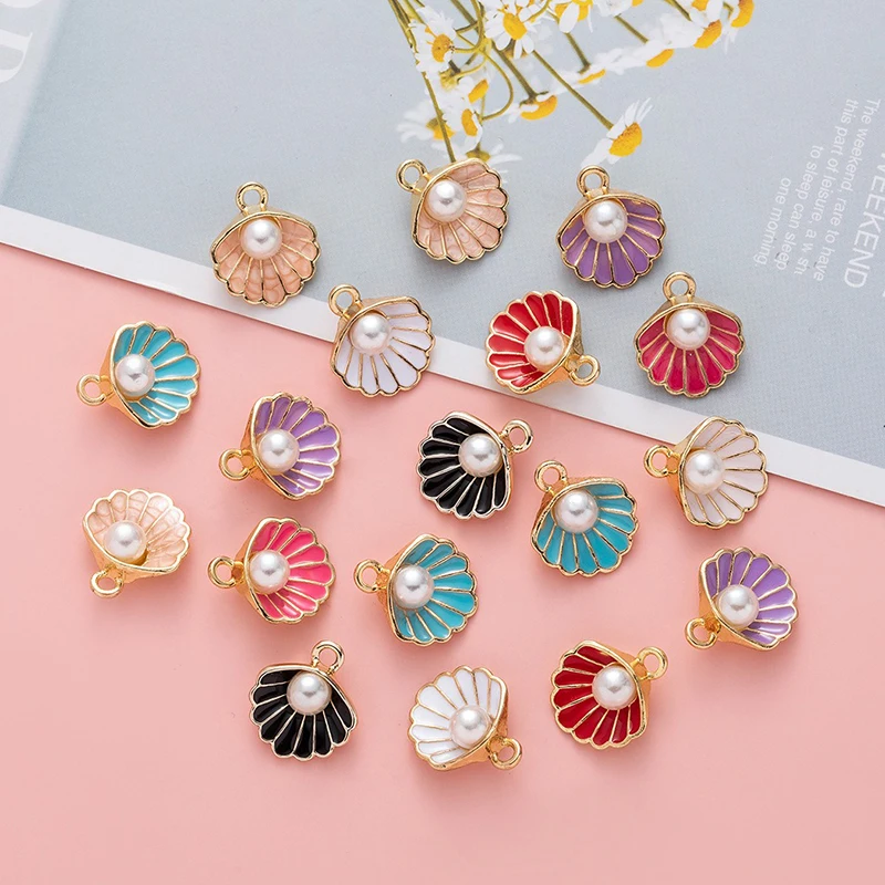 XIYAWANG-10-Pcs-Colorful-Shell-Pectinid-Shaped-Alloy-Charms-for-DIY ...